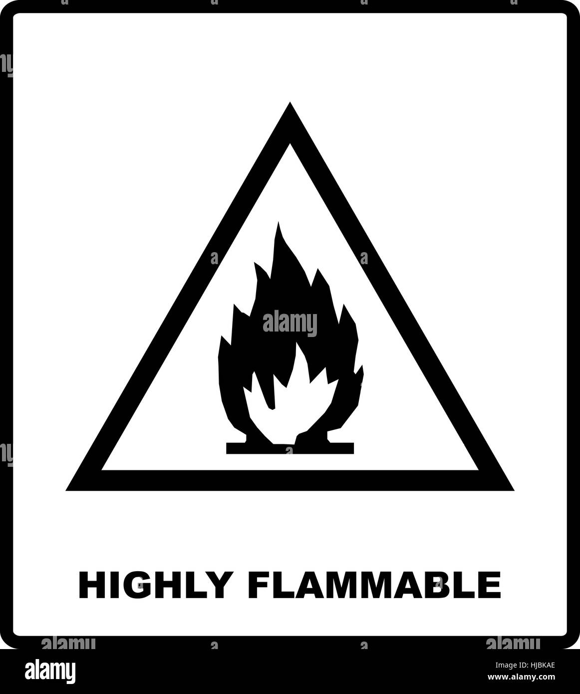 Hazard symbol - Highly flammable. Cargo shipping banner for box. Vector ...