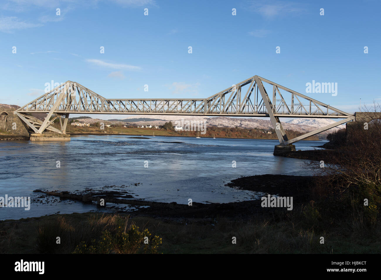 Village of Connel, Scotland. Picturesque view of Connel Bridge on the ...