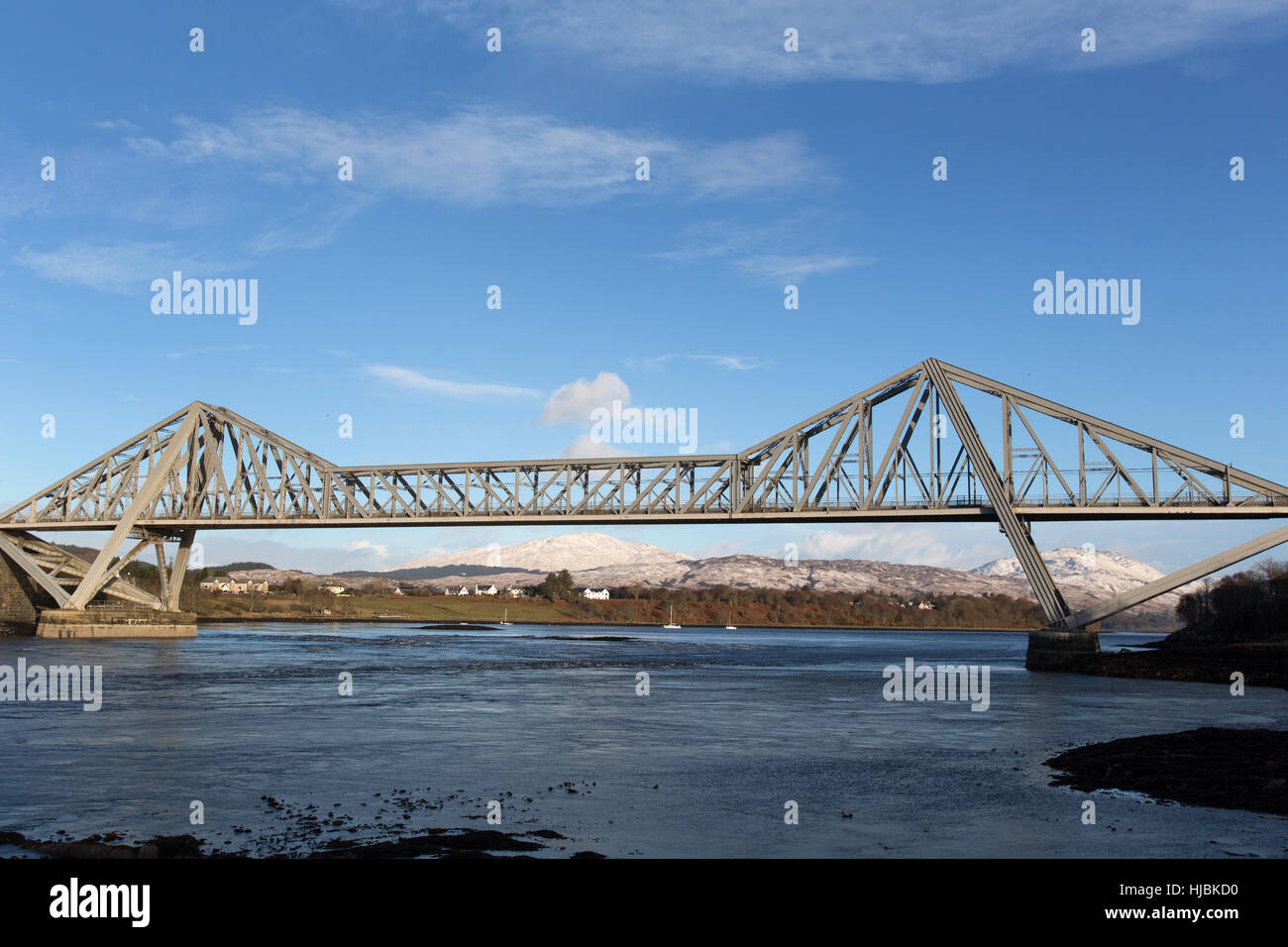Village of Connel, Scotland. Picturesque view of Connel Bridge on the ...