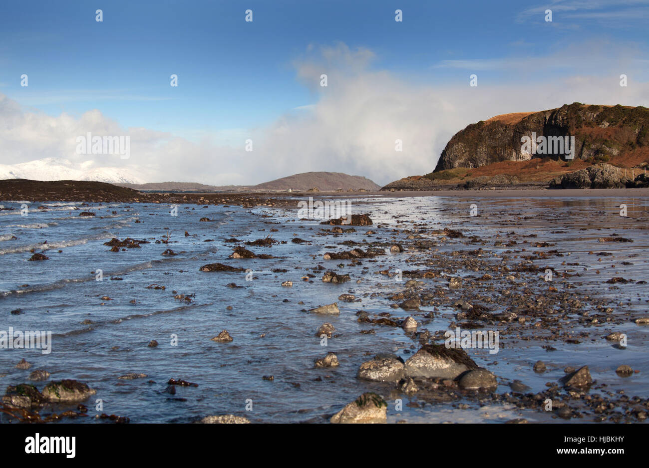 Town of Oban, Scotland. Picturesque view over Ganavan Bay, on the ...