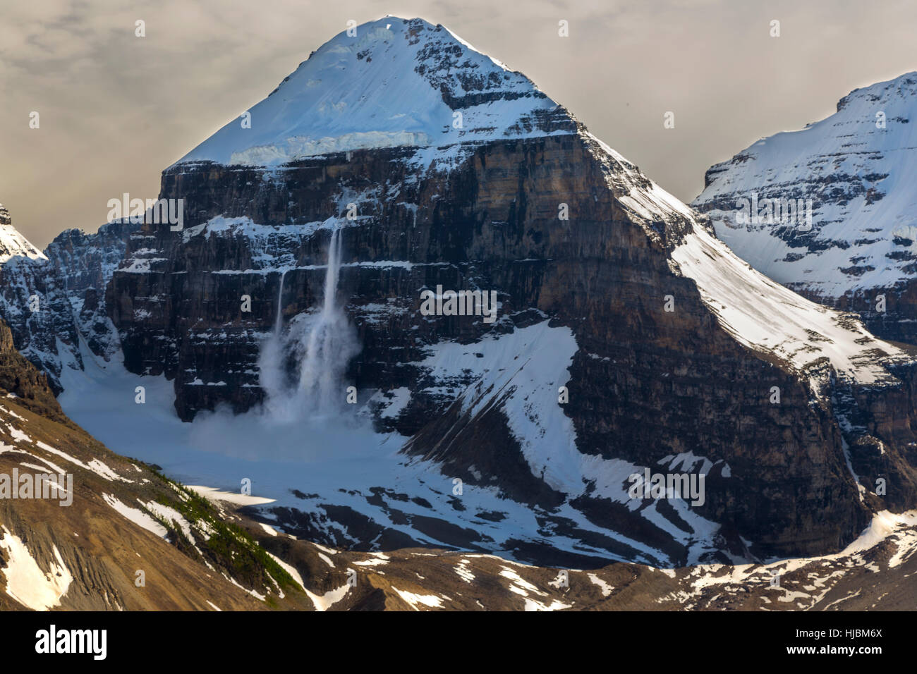 Springtime Avalanche Melting Snow Rock Cliff Lefroy Mountain Peak ...