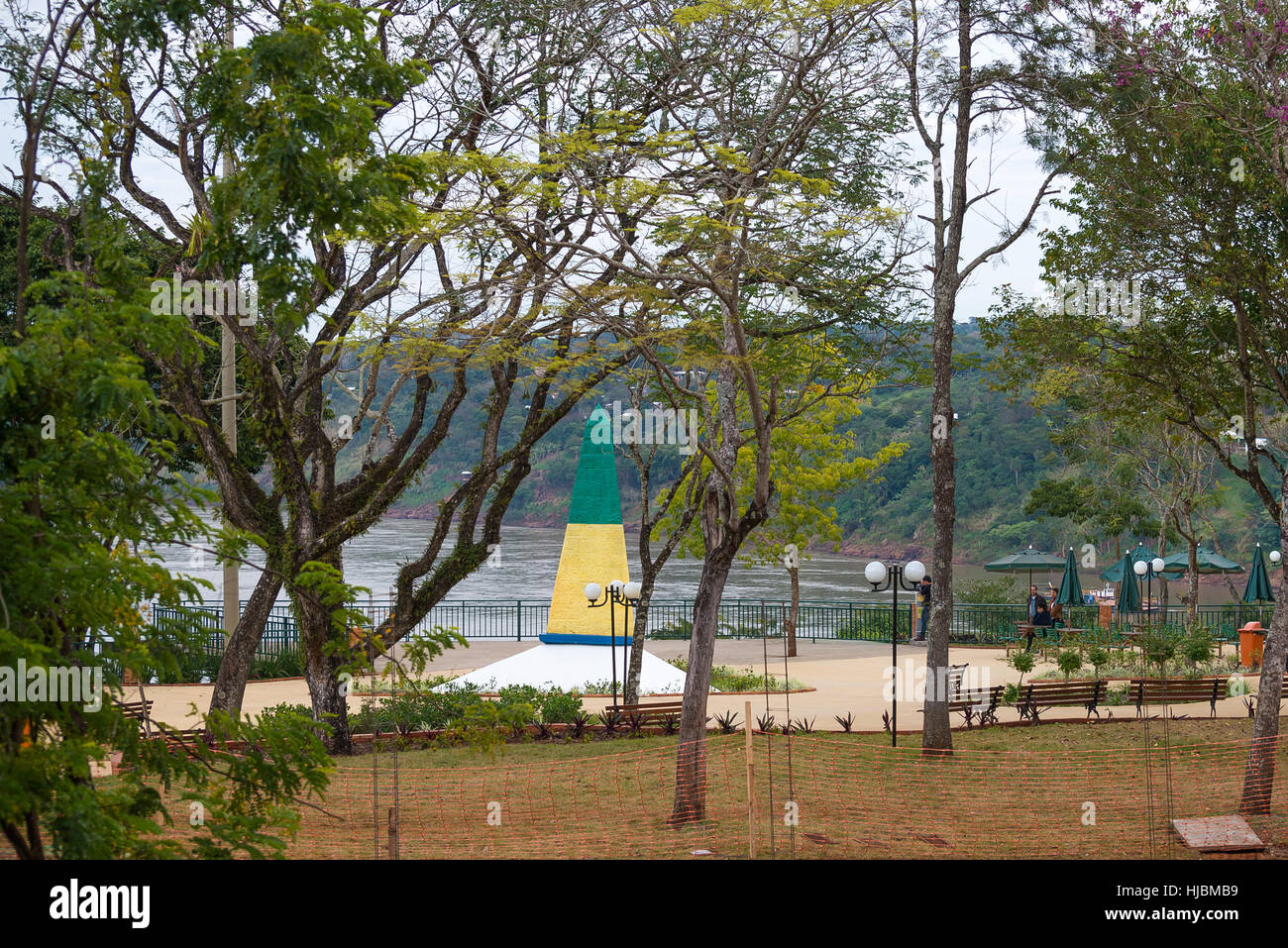 Foz do Iguazu, Brazil - july 8, 2016: The Obelisk at the triple ...