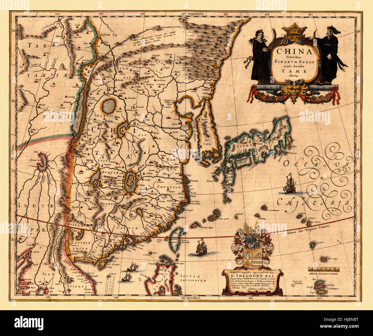 Map Of China 1635 Stock Photo - Alamy