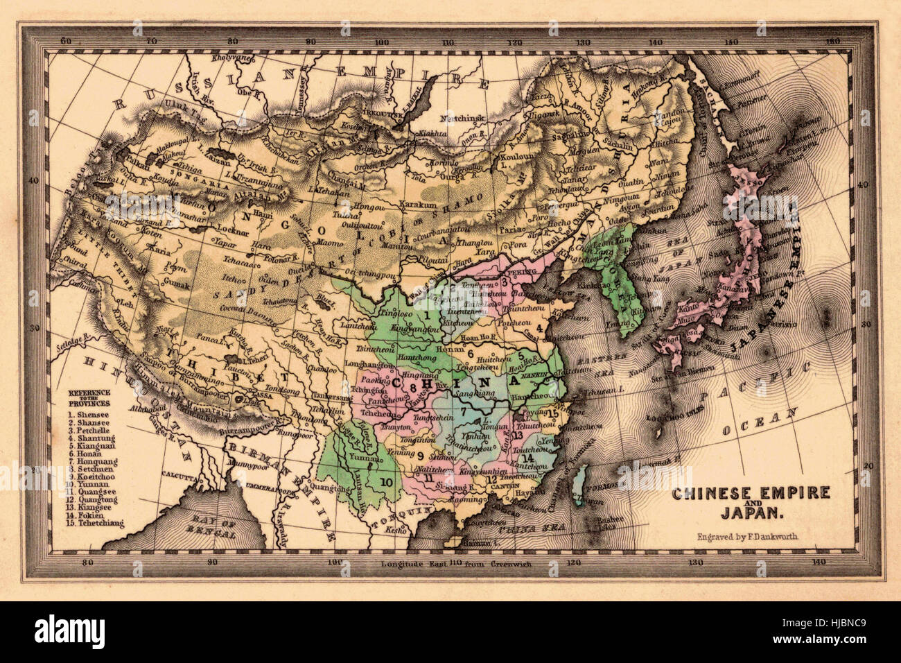 Map Of China 1832 Stock Photo - Alamy