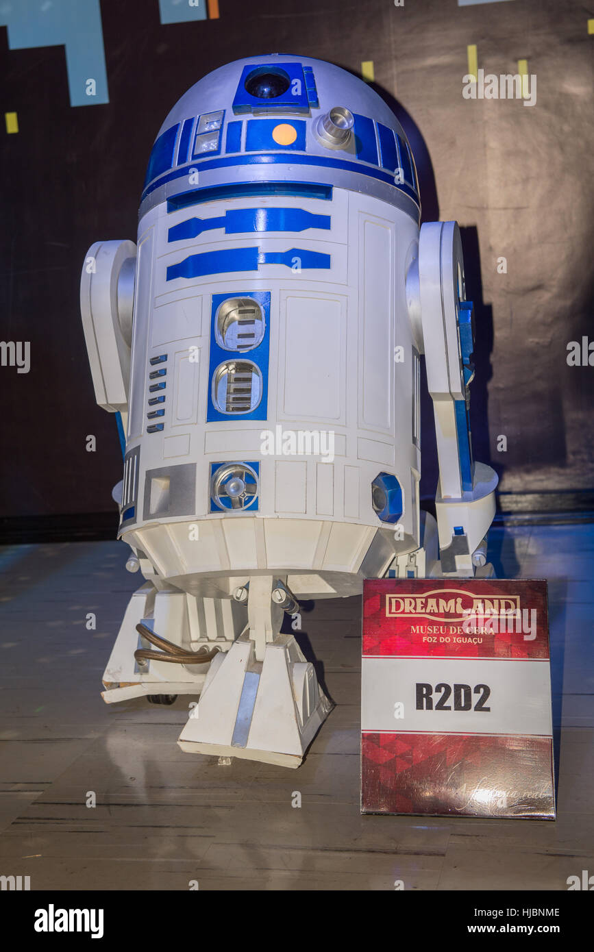 Foz do Iguazu, Brazil - july 10, 2016: Star wars team members wax ...