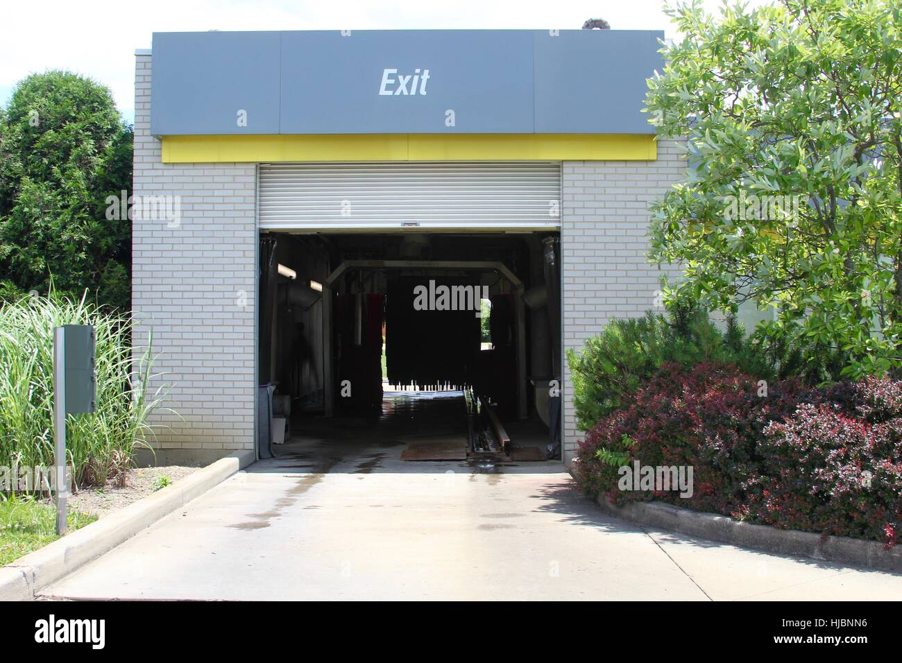 The exit of the car wash Stock Photo - Alamy