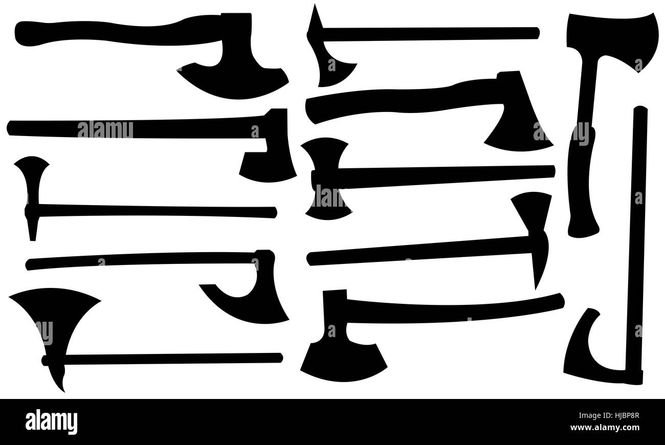set of different axes isolated Stock Photo - Alamy