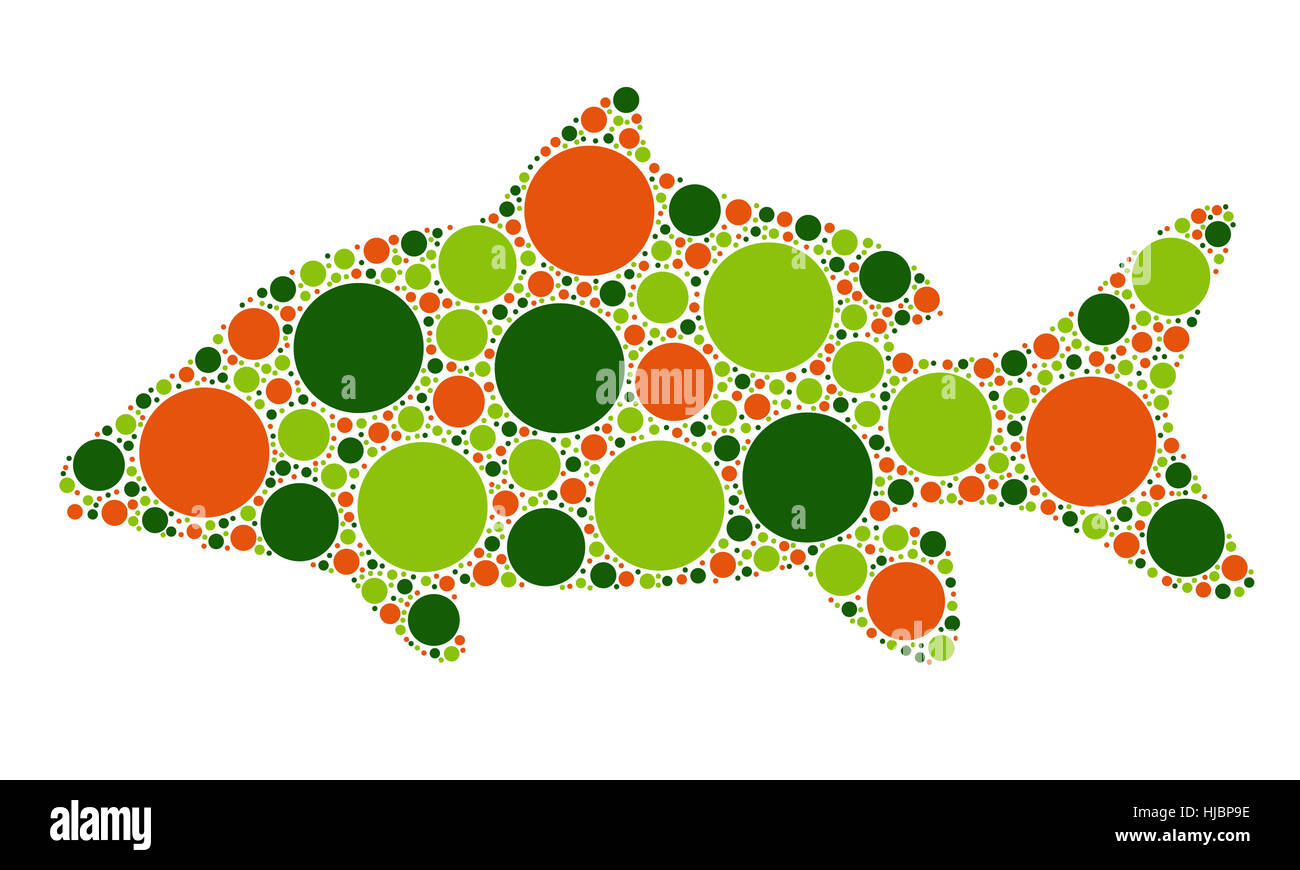 color dotted fish silhouette isolated Stock Photo - Alamy