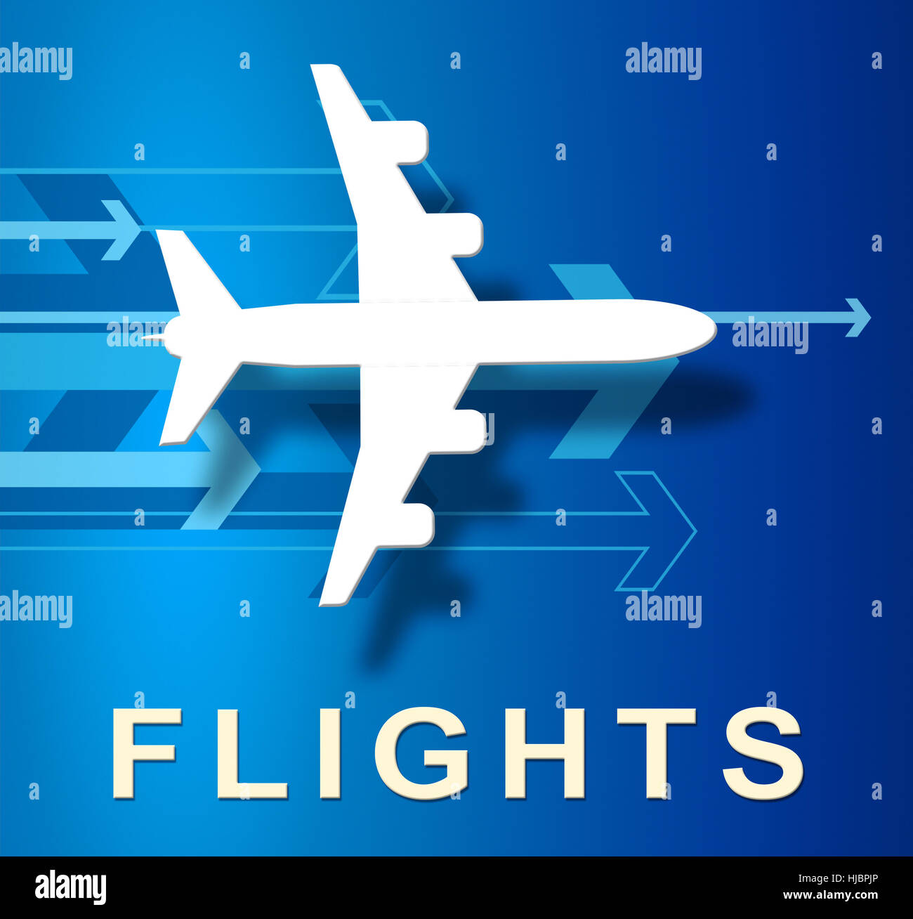 Flights Plane With Arrows Overseas Vacation Or Holiday 3d Illustration ...