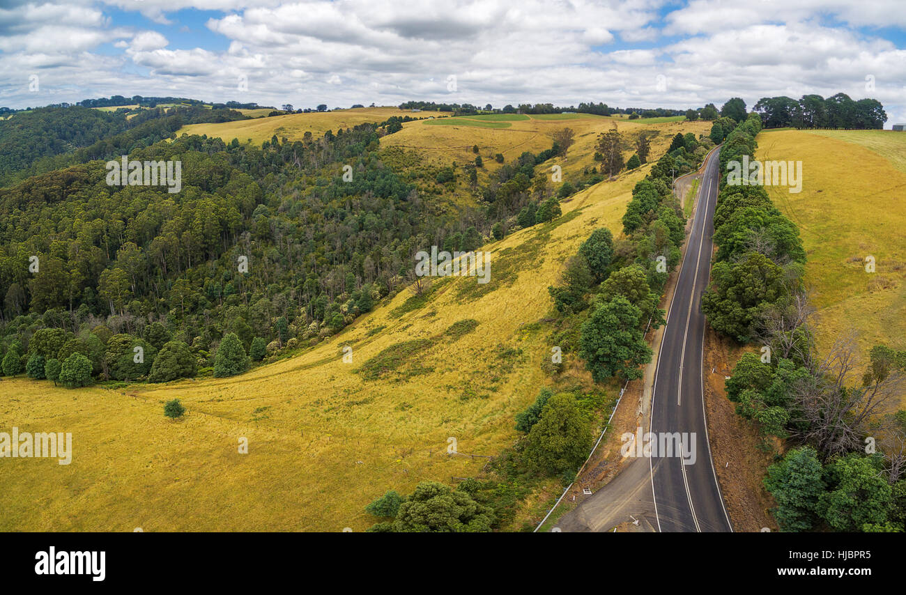 Rural road aerial trees hi-res stock photography and images - Alamy