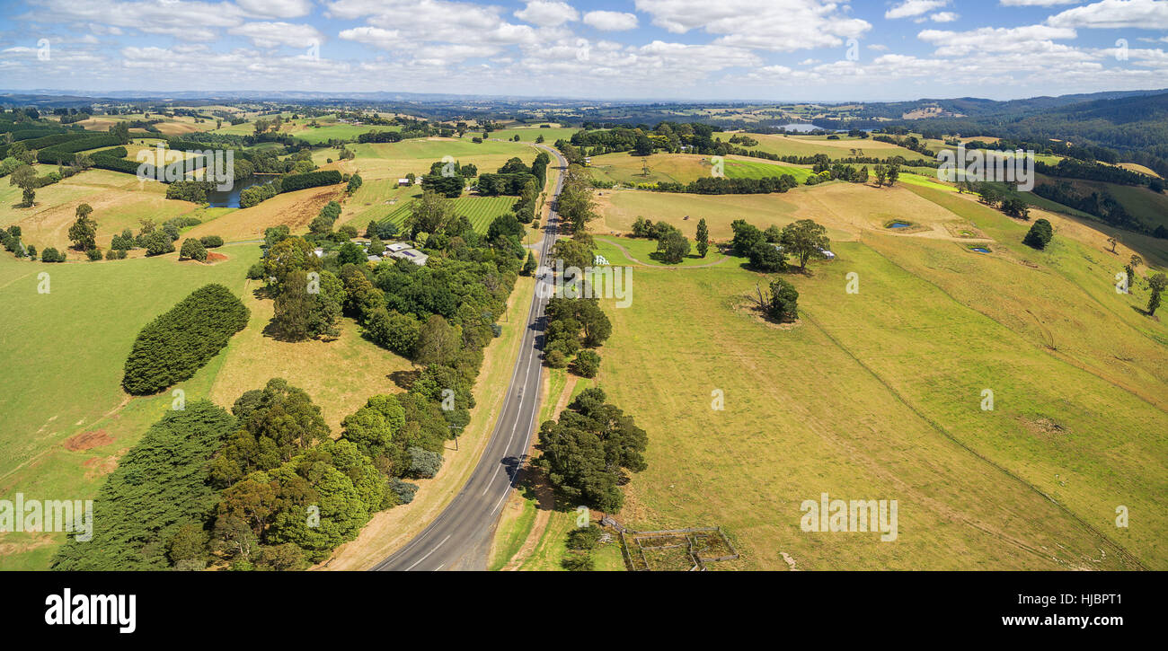 Rural road aerial trees hi-res stock photography and images - Alamy