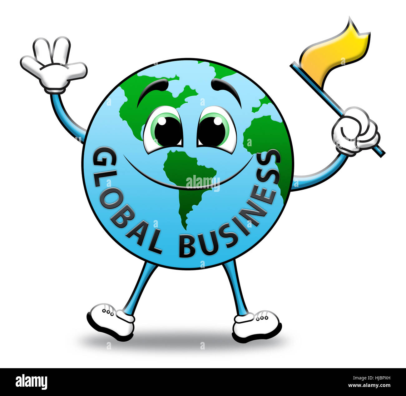 Global Business Globe Character Indicates Commercial Corporate 3d ...