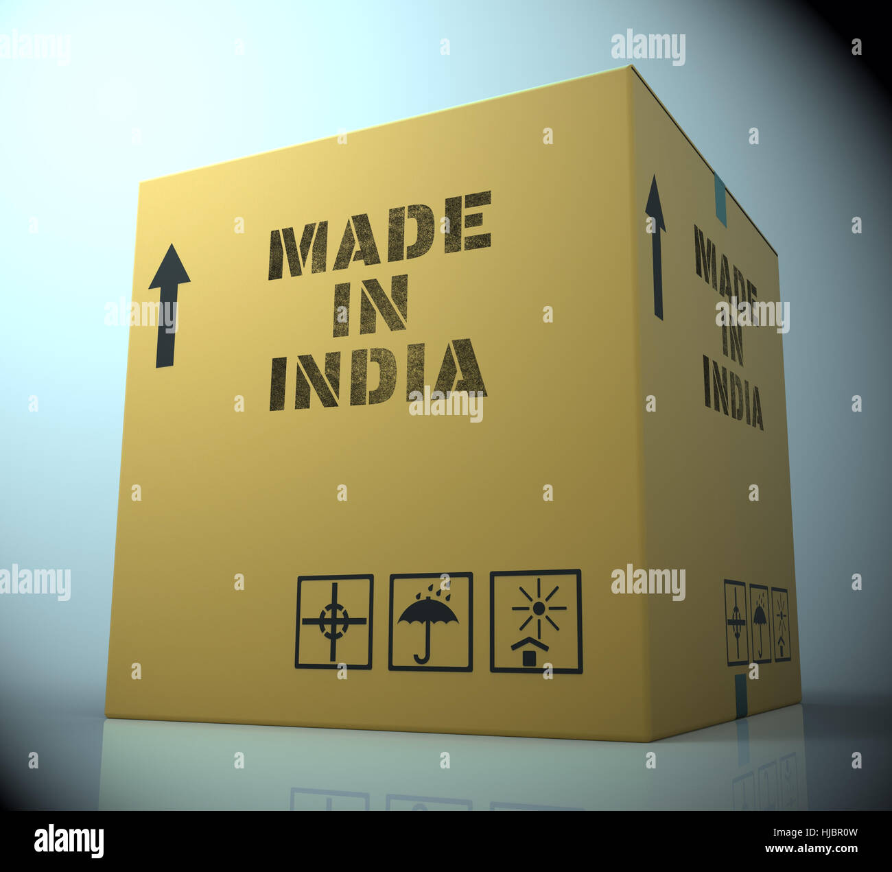 Made In India Box Indicating Asia Import 3d Rendering Stock Photo - Alamy