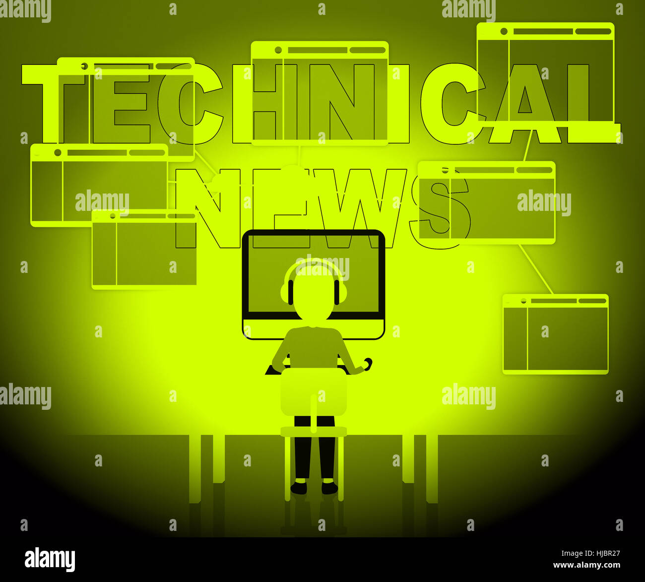 Technical News Character Representing Hi Tech Media 3d Illustration ...