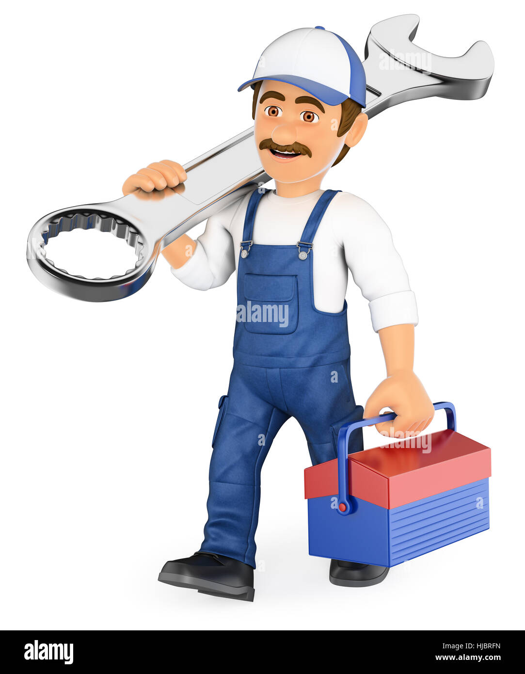 3d man engineer toolbox wrench hi-res stock photography and images - Alamy