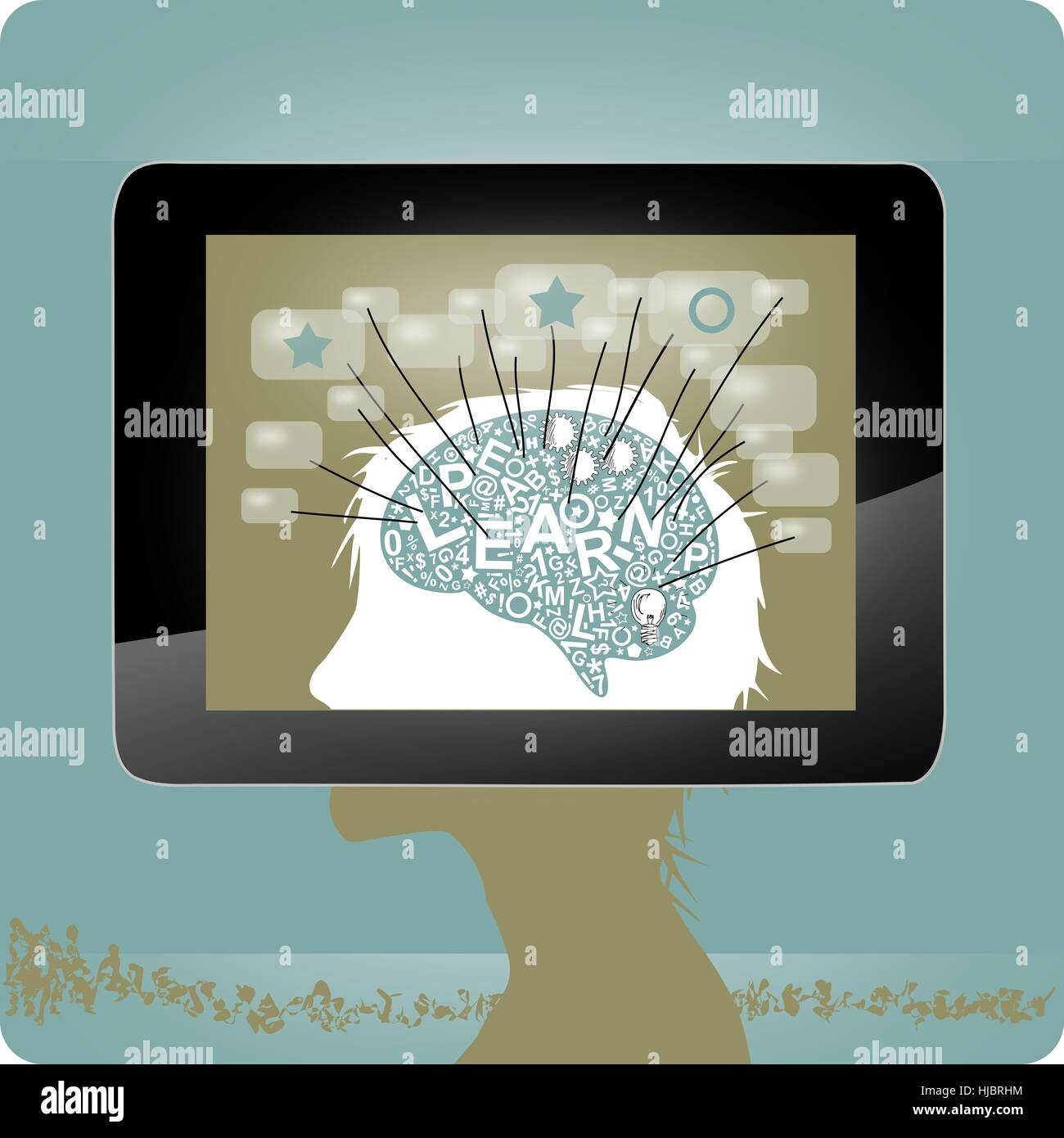 creativity - analysis - learn - illustration with tablet pc Stock Photo ...