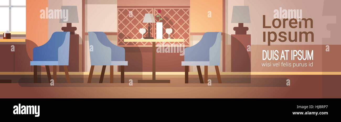 Modern Cafe Interior Empty No People Restaurant Stock Vector Image ...
