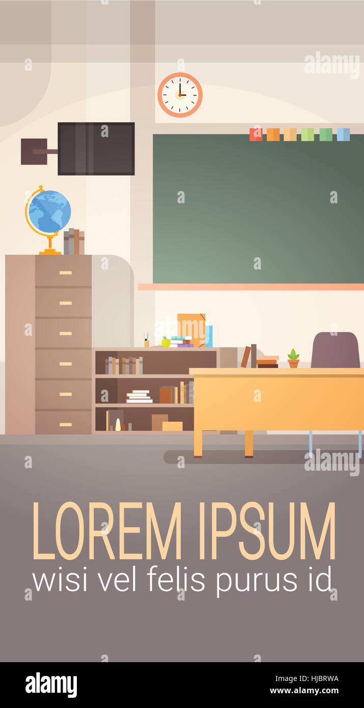 School Classroom Interior Board Desk Banner Stock Vector Image & Art ...