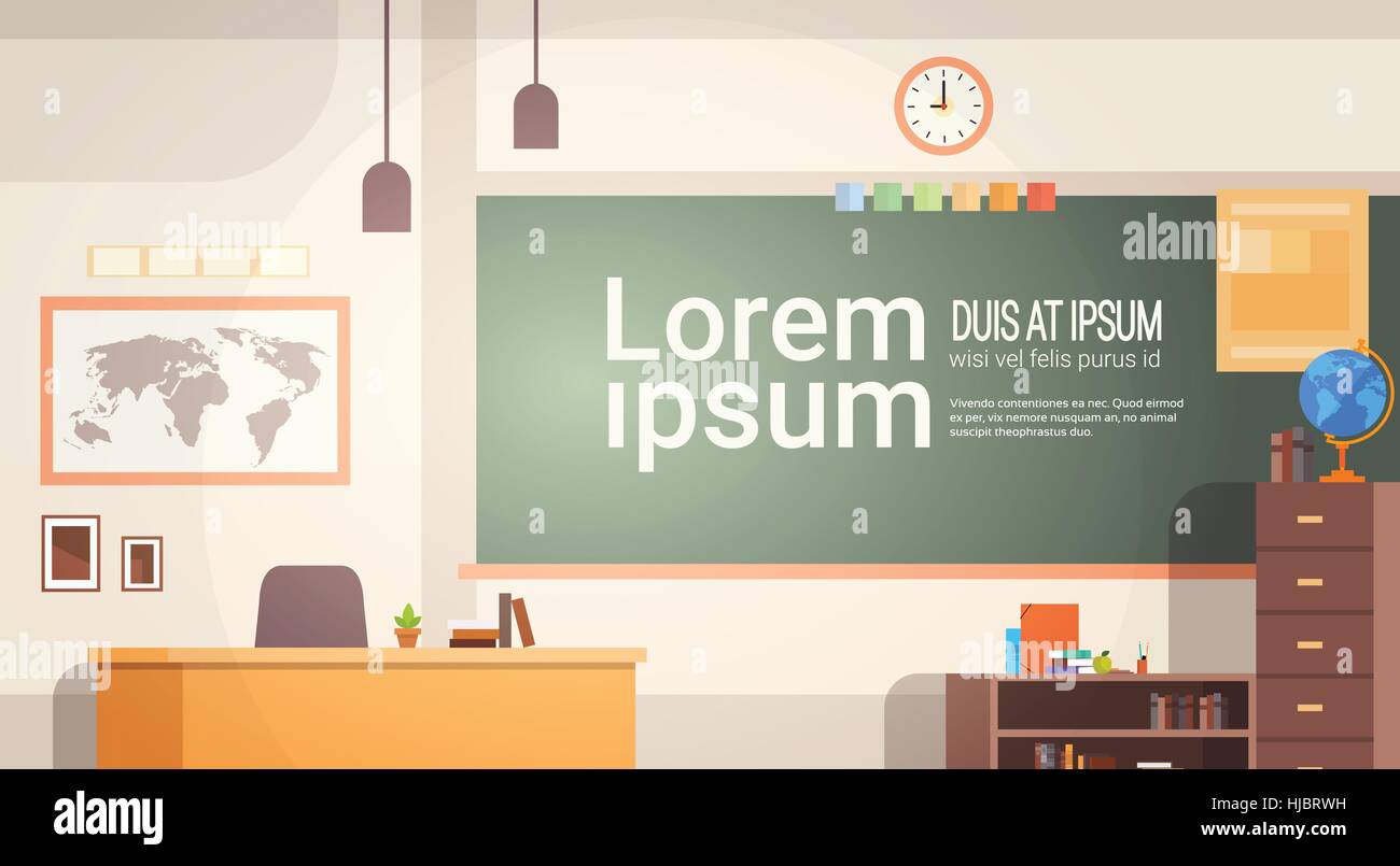 School Classroom Interior Board Desk Banner Stock Vector Image & Art ...