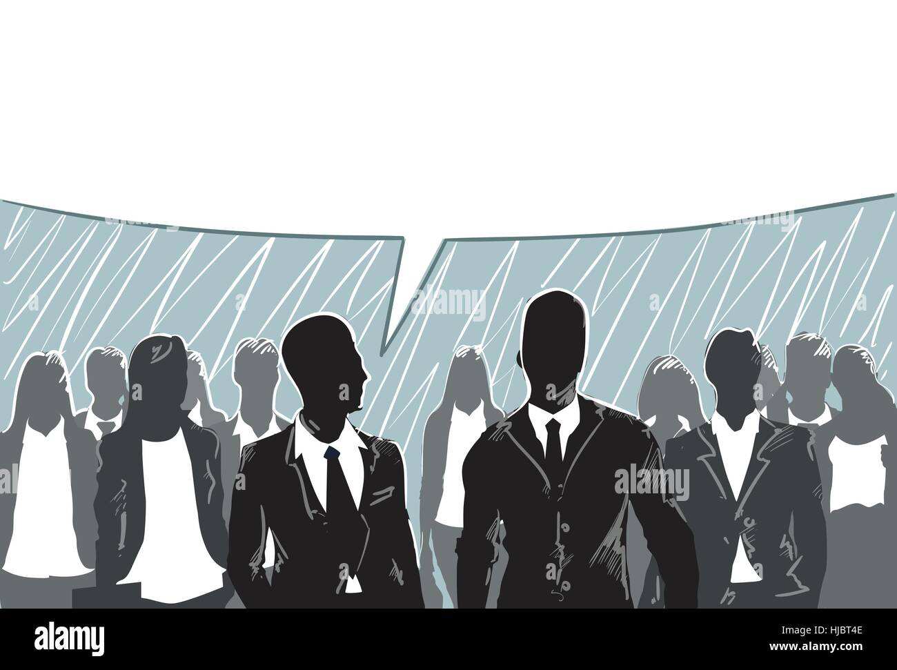 Silhouette Businesspeople Group Business Man And Woman Team Chat Bubble
