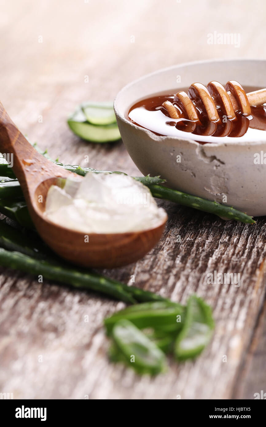 Sliced aloe vera with bowl hi-res stock photography and images - Alamy