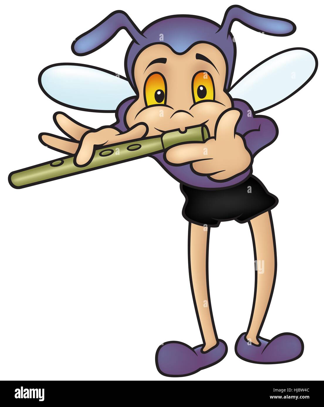 Playing a wind instrument Stock Vector Images - Alamy