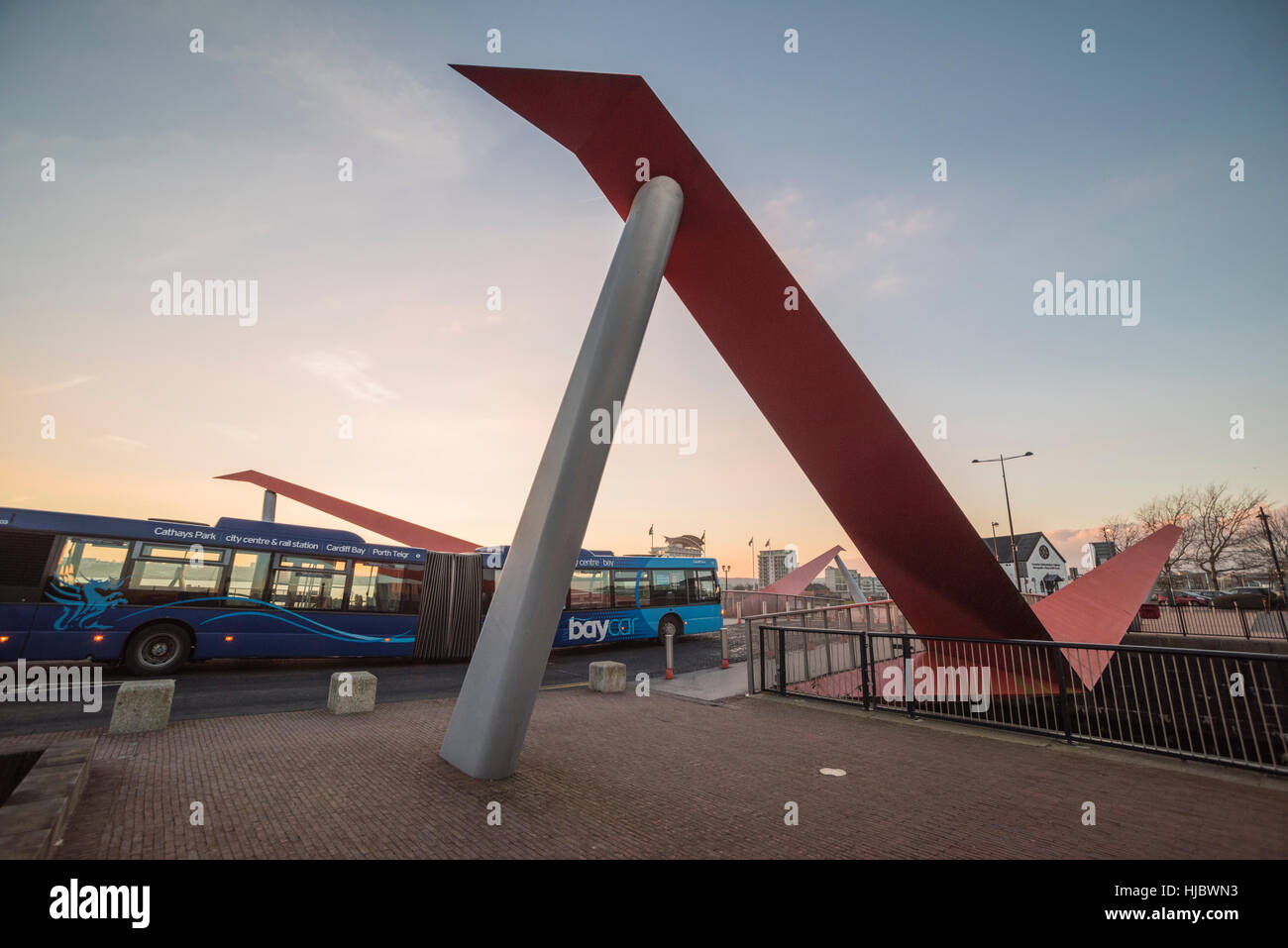 Porth Teigr Bridge, Cardiff Bay. Know locally as Origami Bridge ...