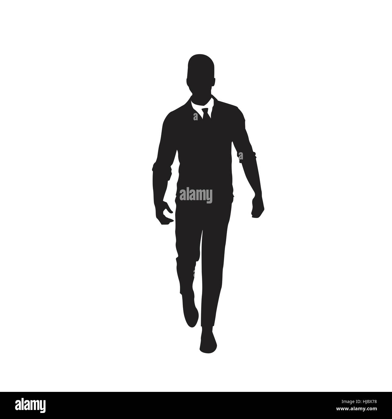Business Man Black Silhouette Making Step Forward Full Length Over ...