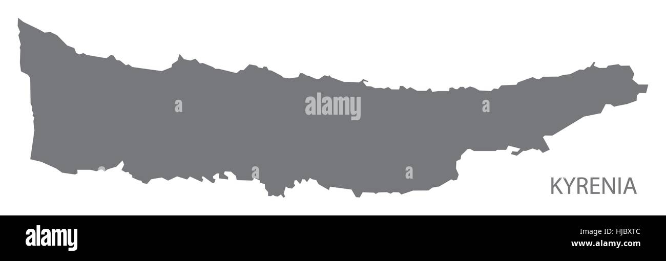 Kyrenia Northern Cyprus Map in grey Stock Vector Image & Art - Alamy
