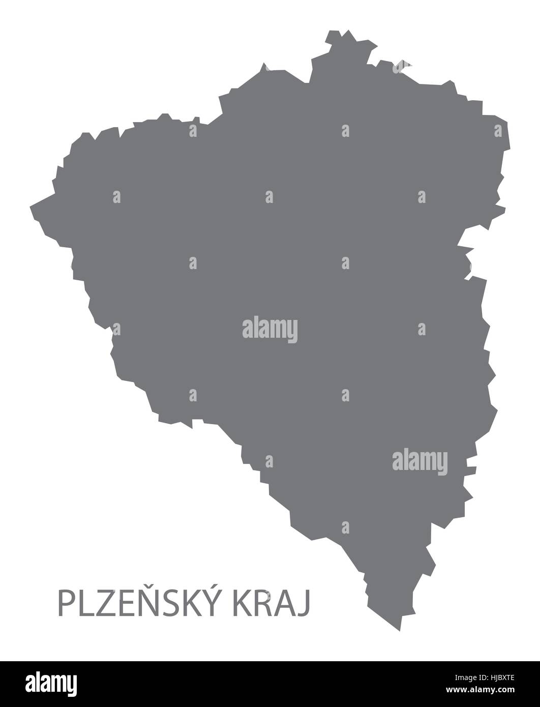 Plzensky Kraj Czech Republic Map in grey Stock Vector Image & Art - Alamy