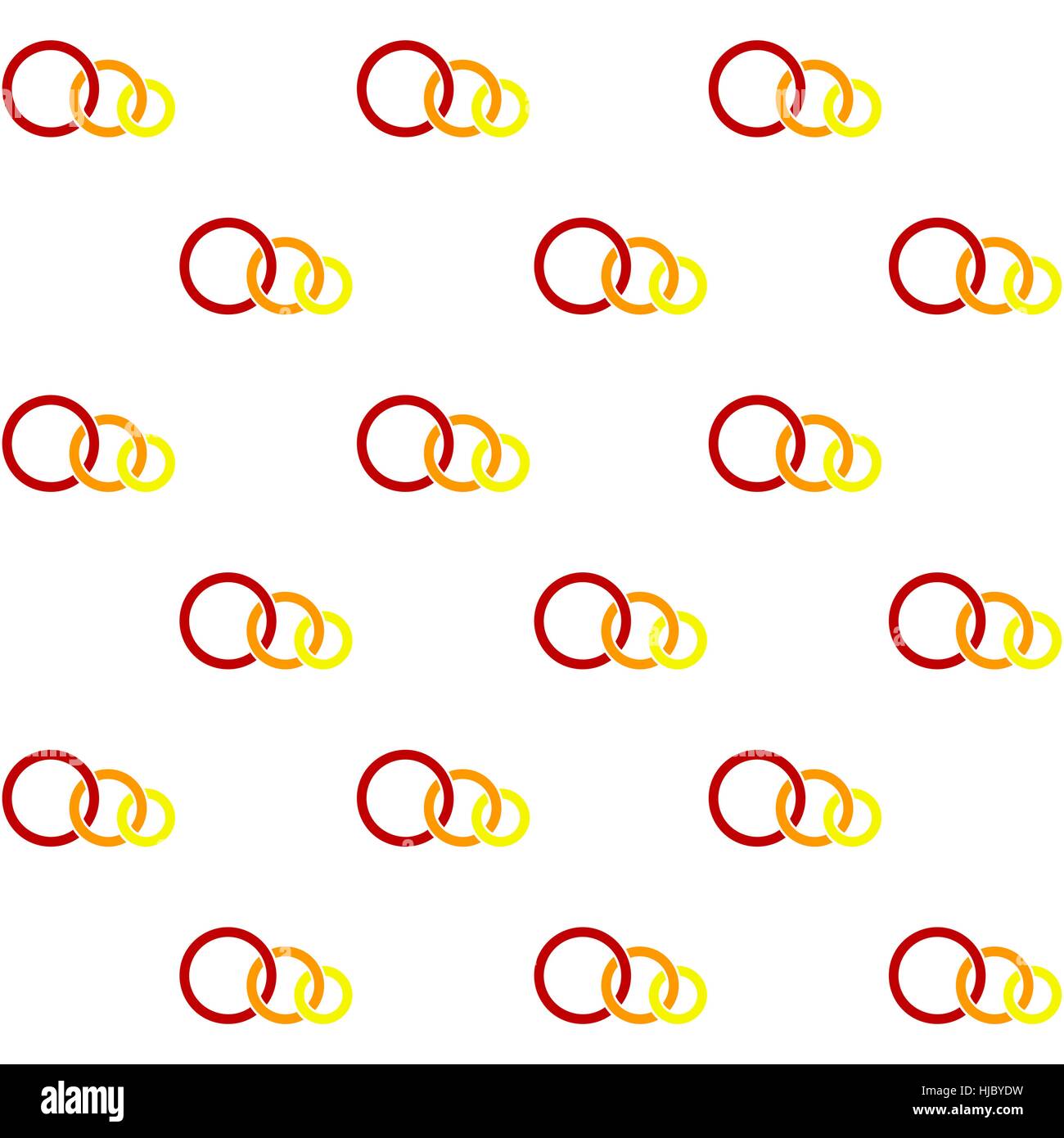 Simple Interlocking Overlapping Circles Pattern On White Seamless