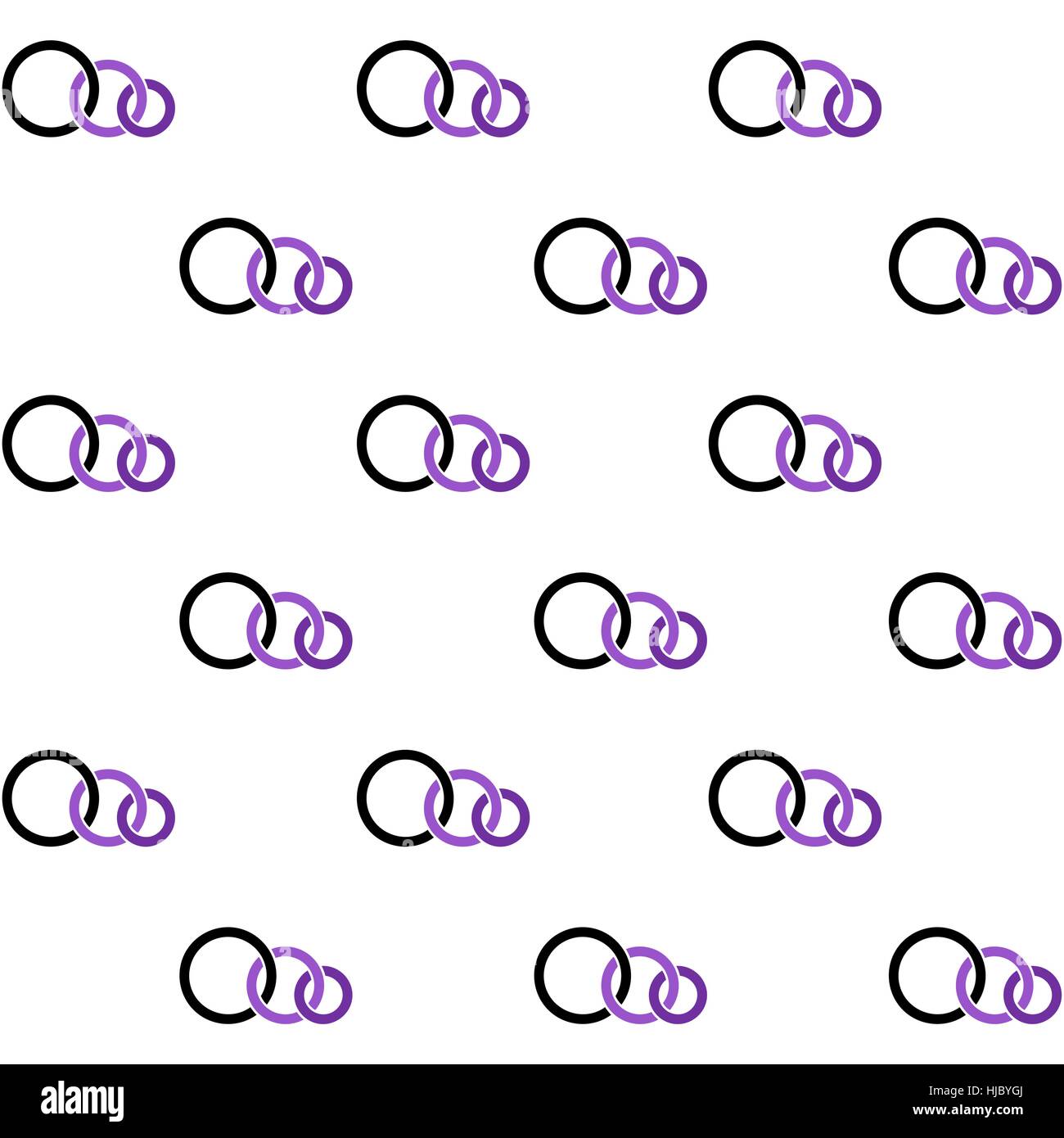 Simple interlocking / overlapping circles pattern on white - seamless ...