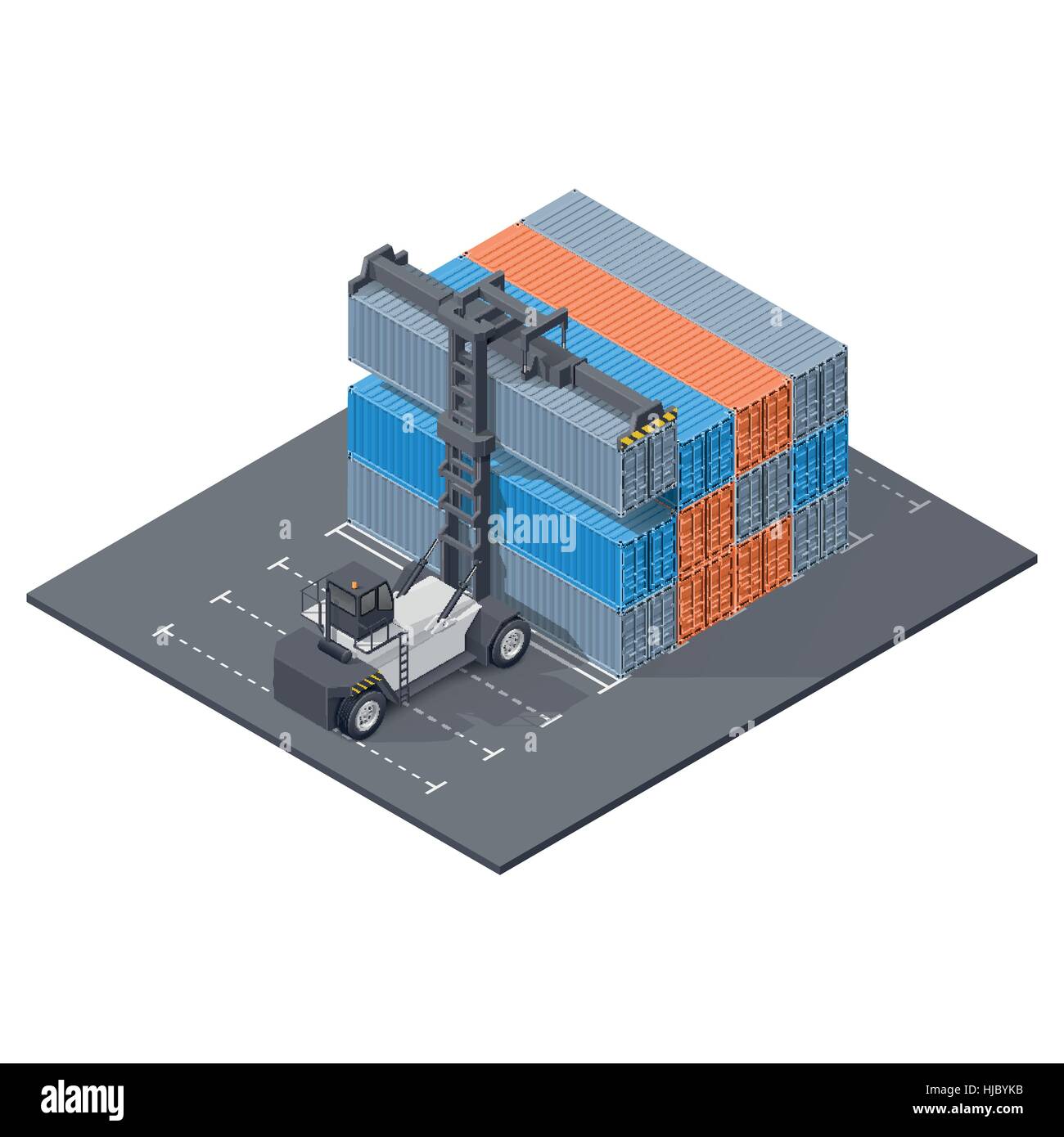 Container handler forklift Stock Vector Images - Alamy