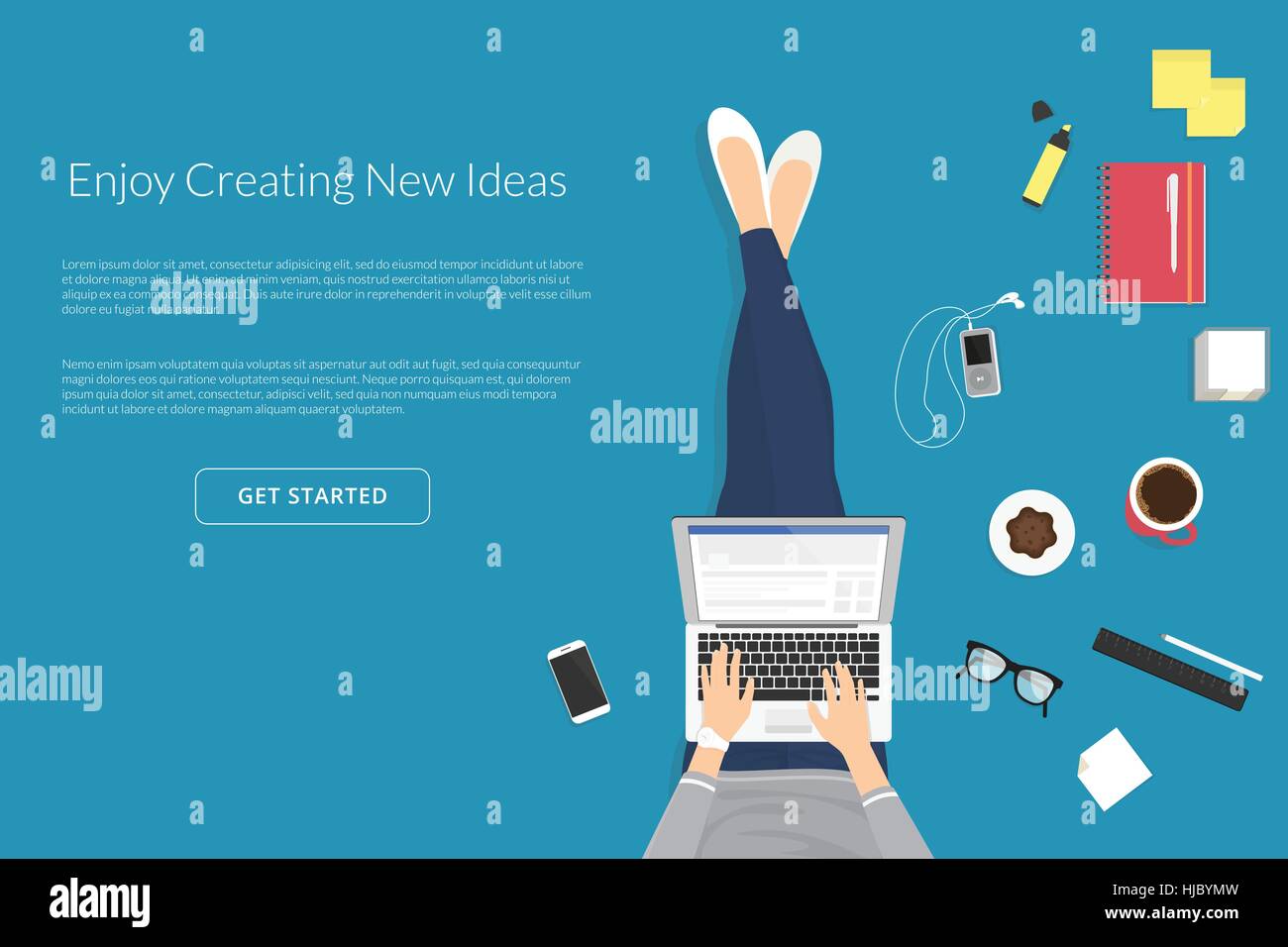 Working at desk office lazy Stock Vector Images - Alamy