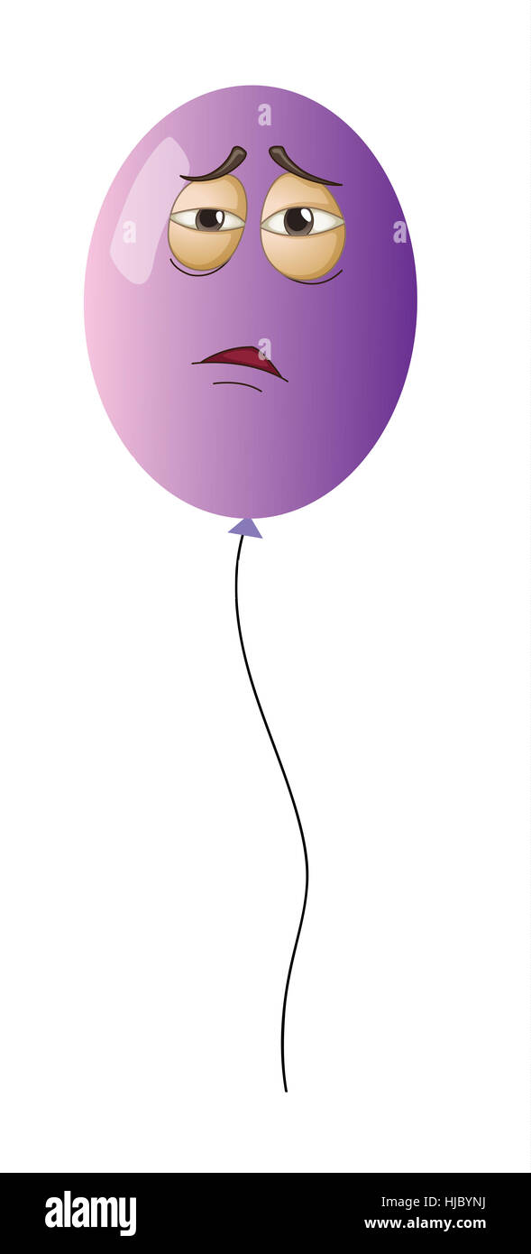 detailed illustration of a purple balloon on a white background Stock ...