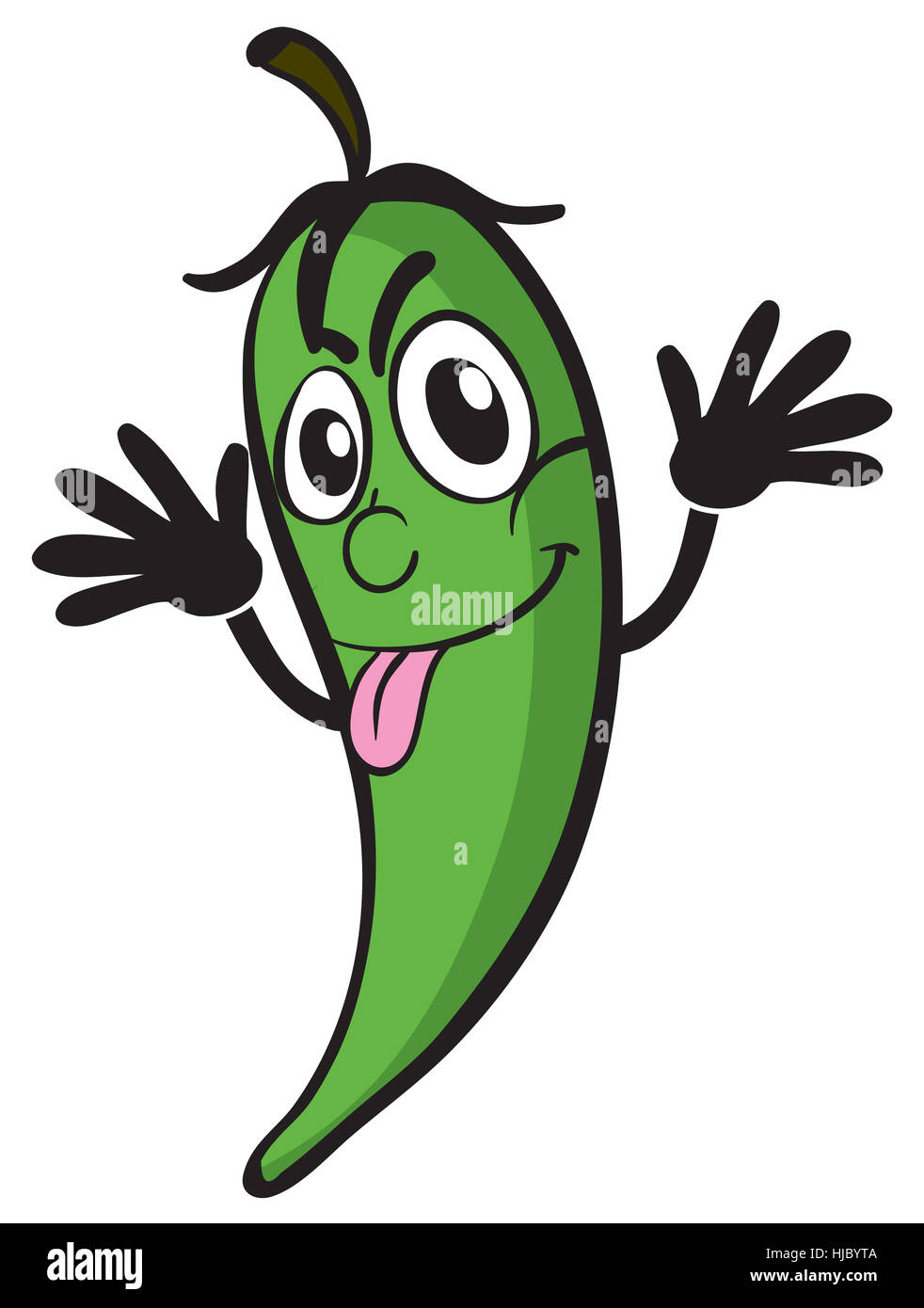 illustration of a green chili on a white background Stock Photo - Alamy