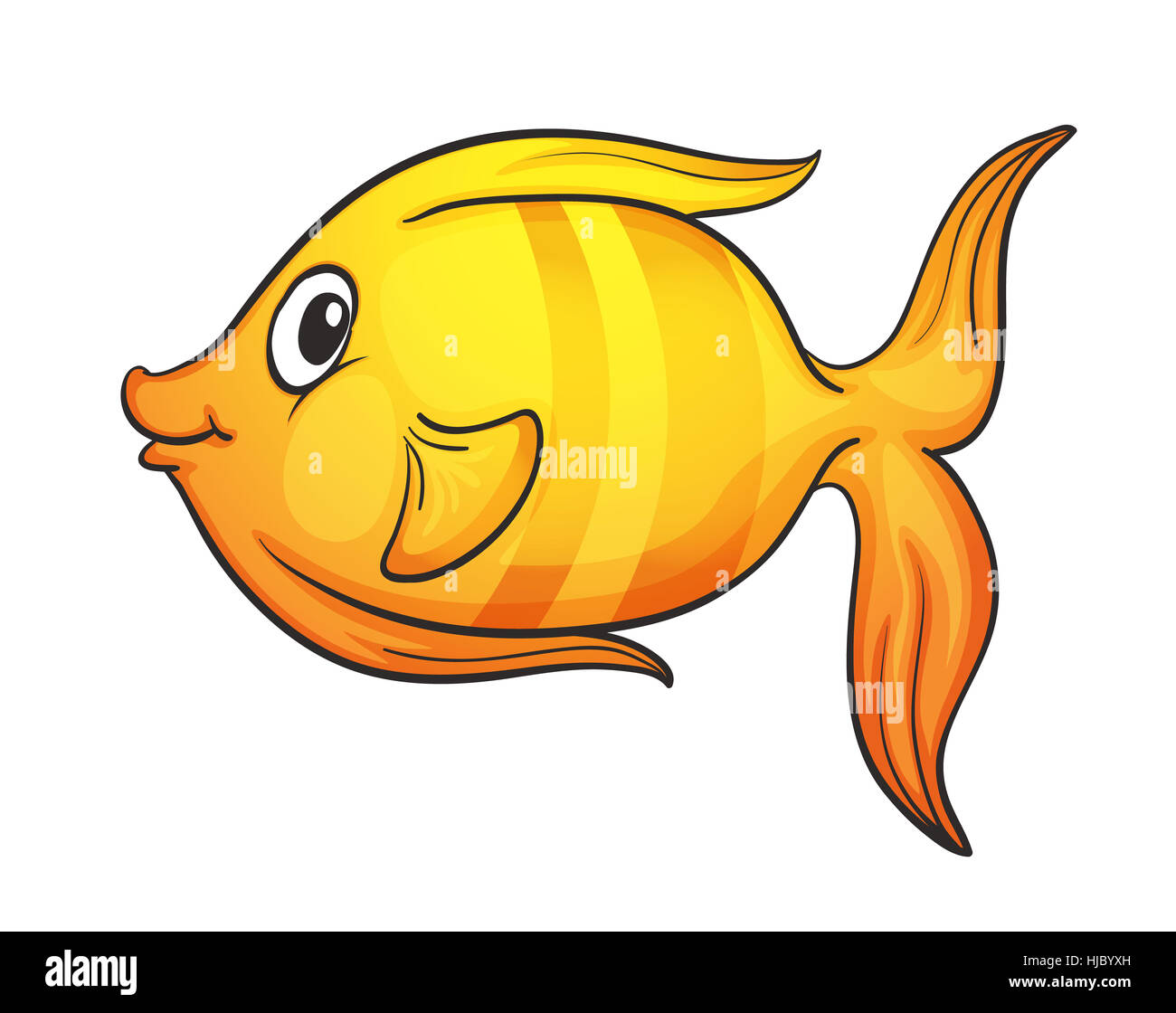 illustration of yellow fish on a white background Stock Photo - Alamy