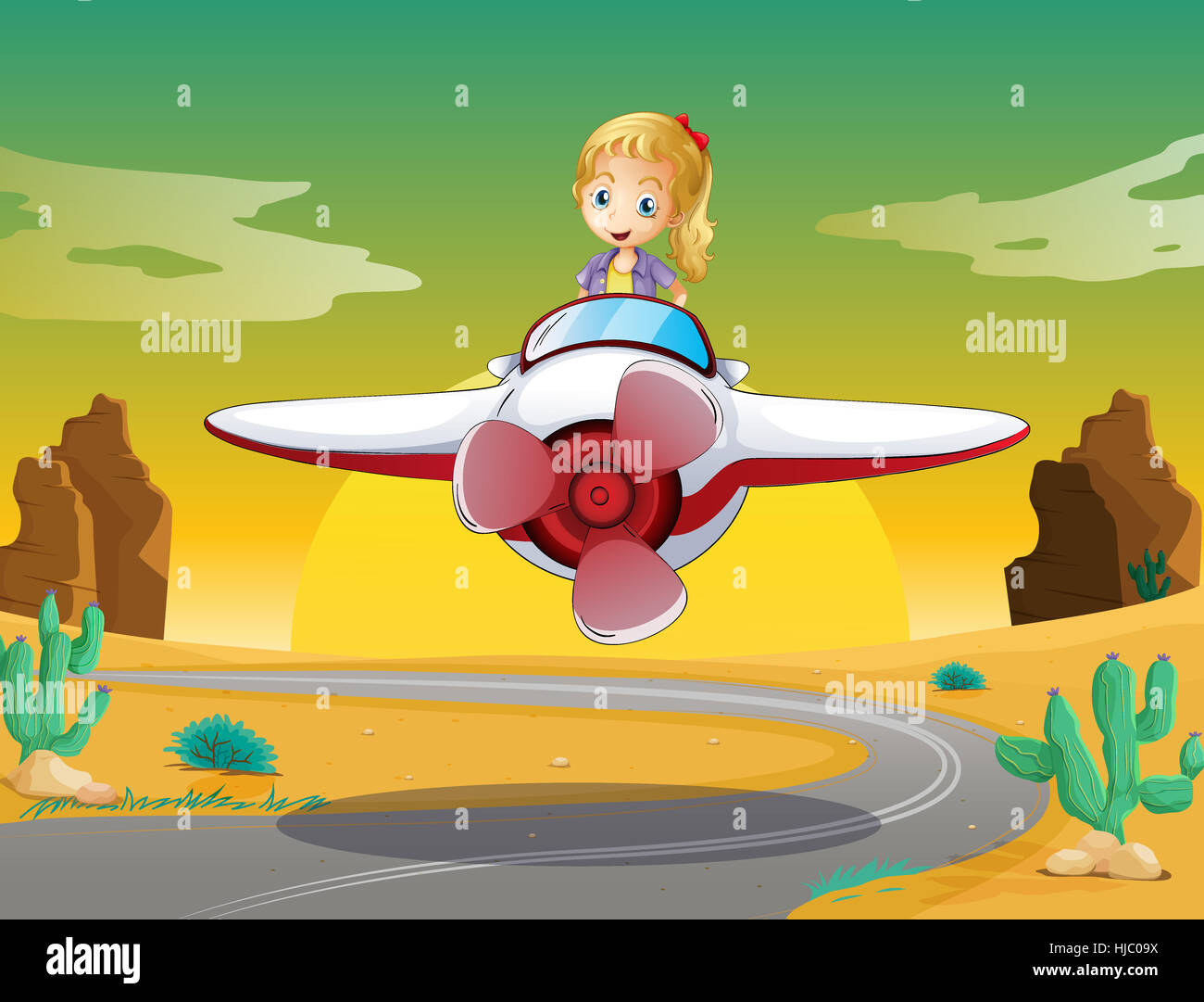 Cartoon pilot flies small plane hi-res stock photography and images - Alamy