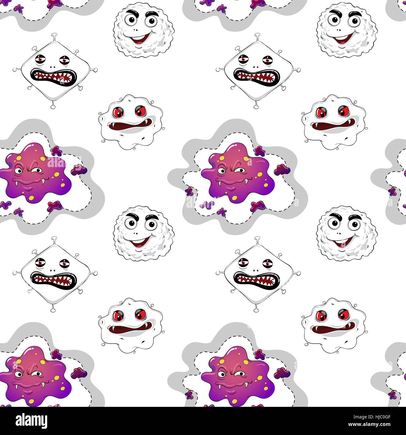 poster, illustration, series, square, monster, brush, virus, drawing ...