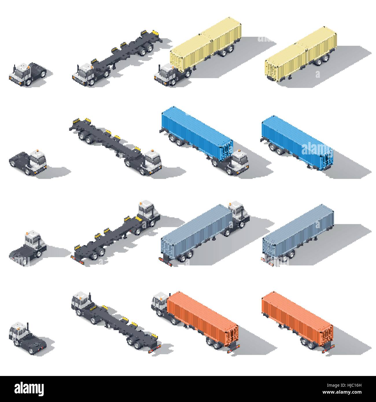 Semi tractors Stock Vector Images - Alamy