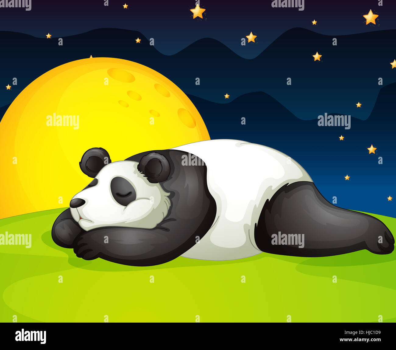blue, single, graphic, animal, mammal, green, bear, night, nighttime ...