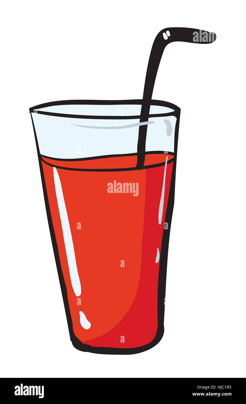 Glass straw one line Cut Out Stock Images & Pictures - Alamy