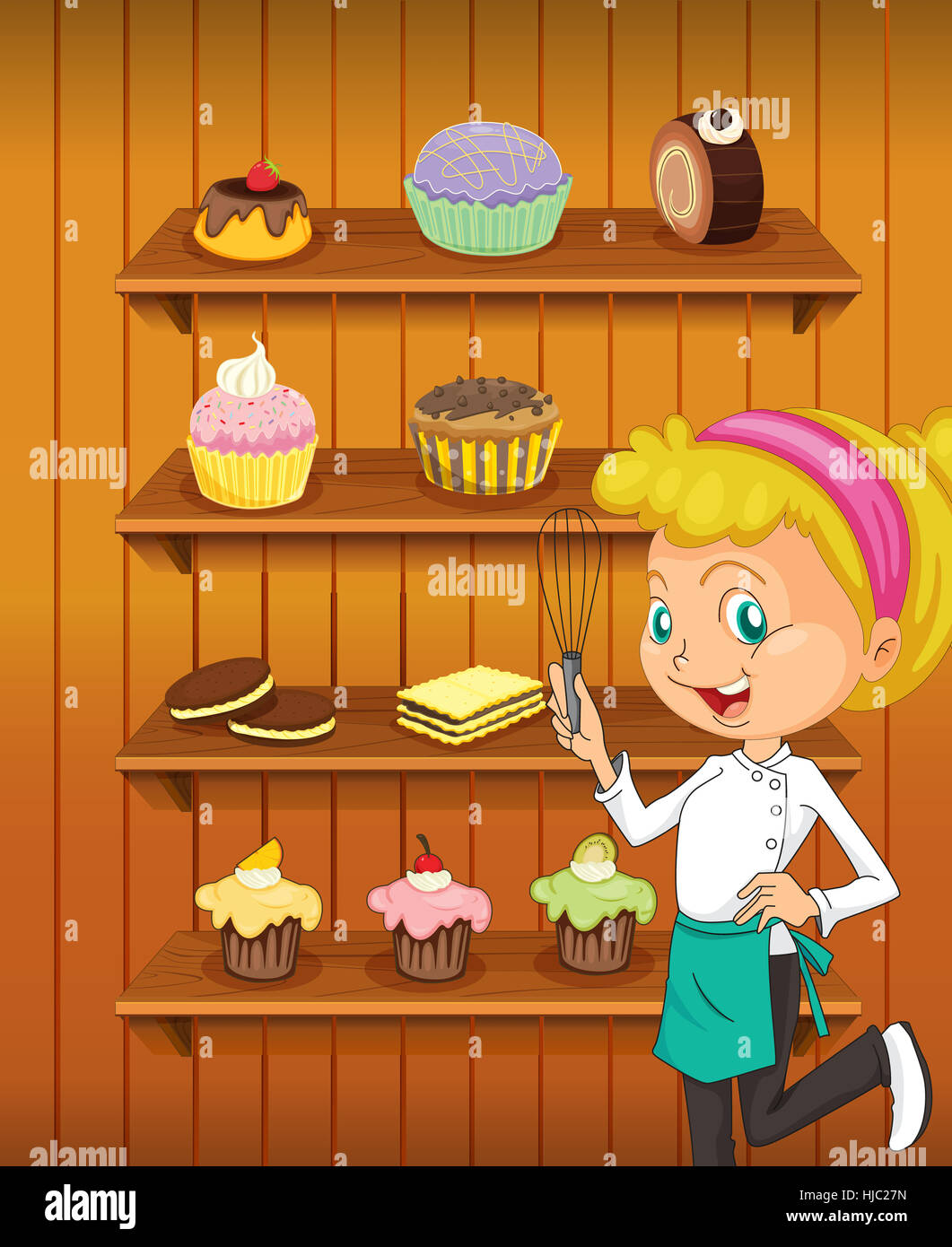 Girl eating sweets cartoon hi-res stock photography and images - Alamy