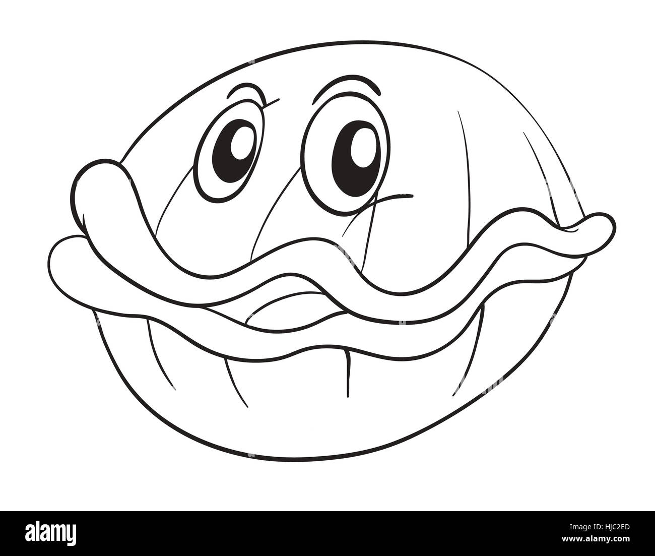 Sketch of a shell fish on a white background Stock Photo - Alamy