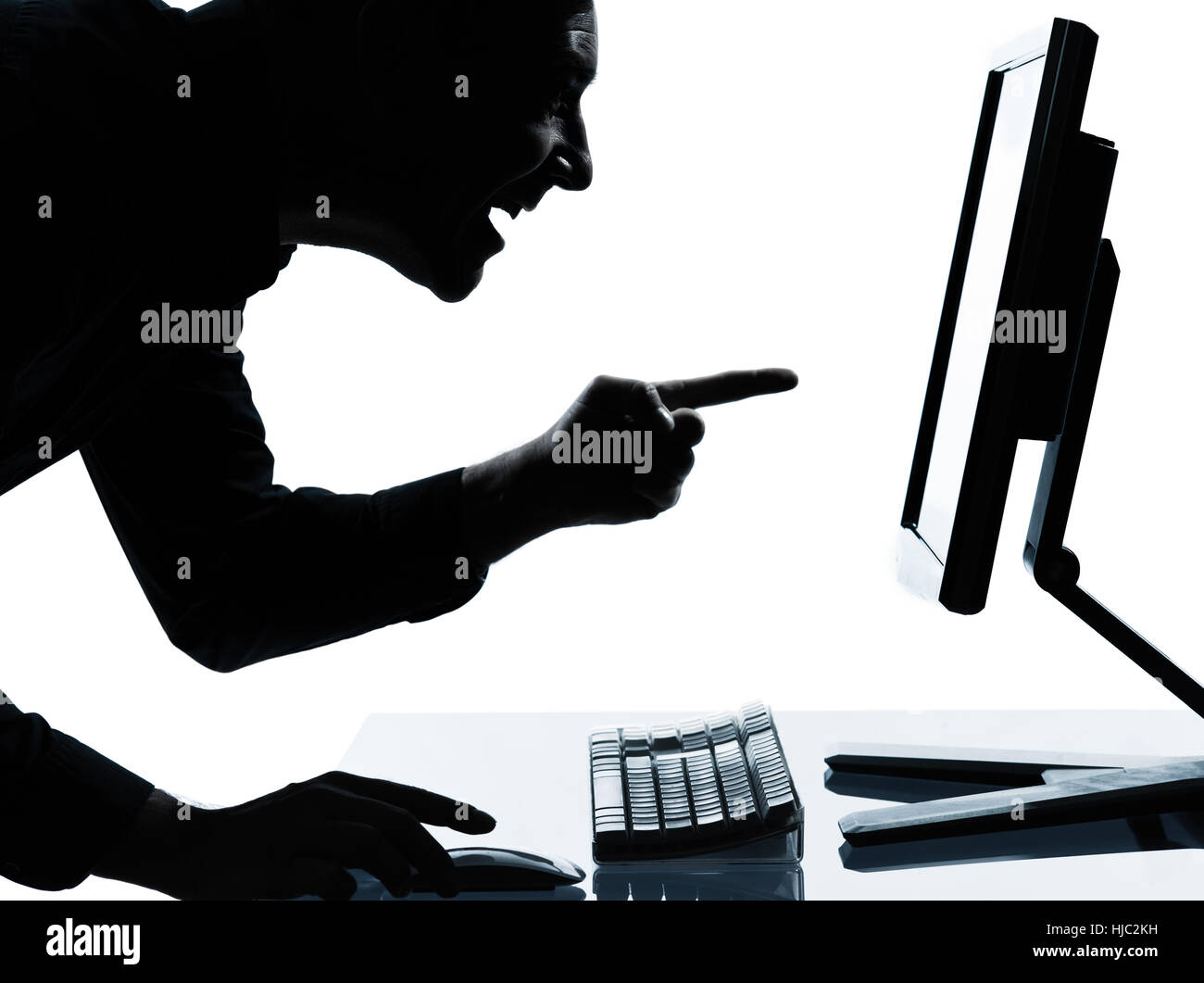 one caucasian business man computing computer happy success portrait ...