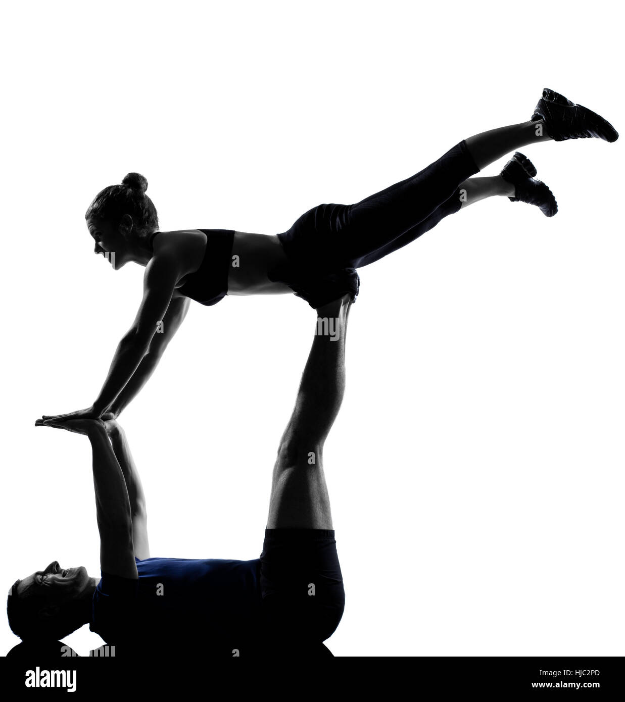 couple woman man exercising workout fitness aerobics posture in ...