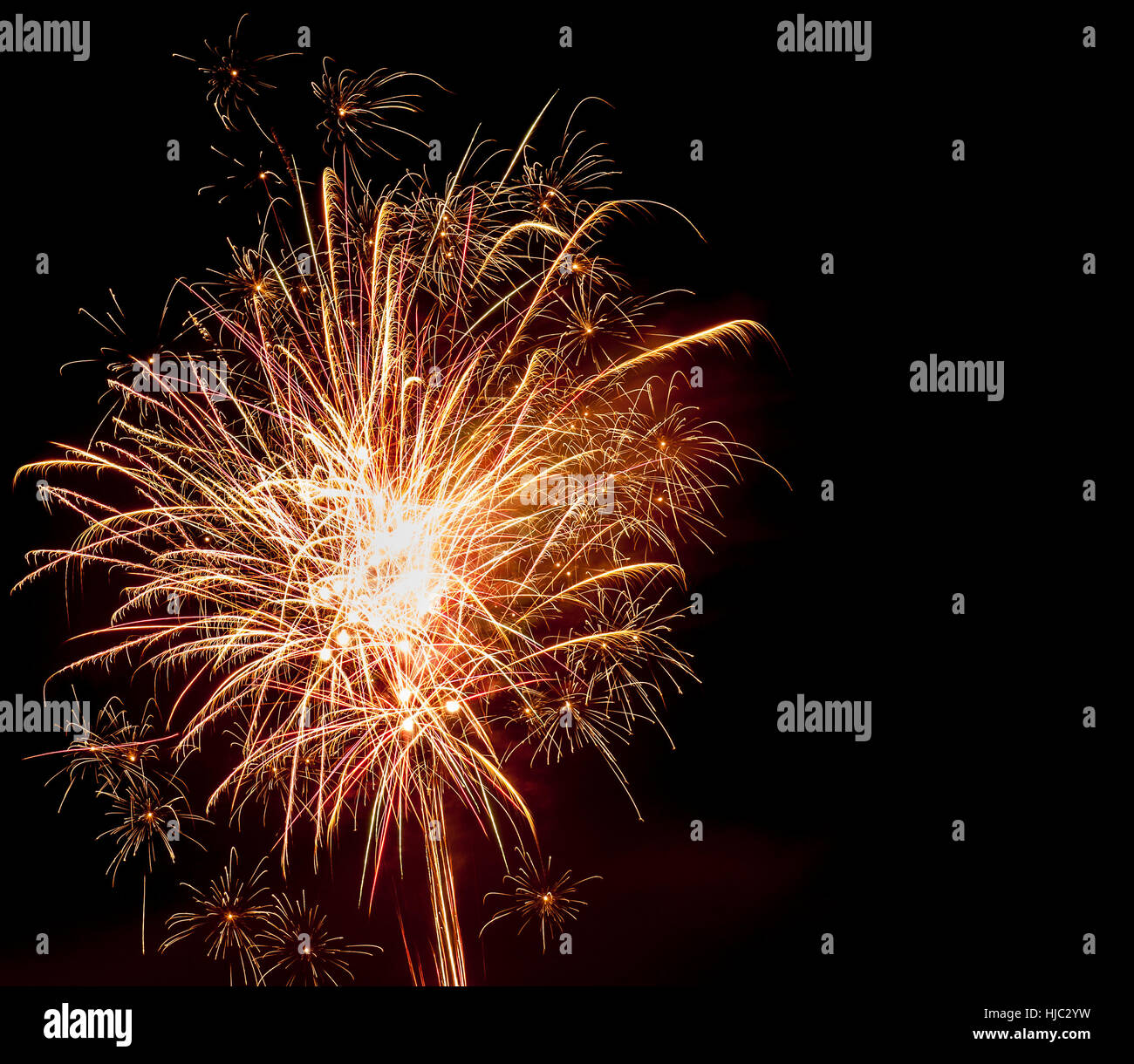 Abstract fireworks isolated on black Stock Photo - Alamy
