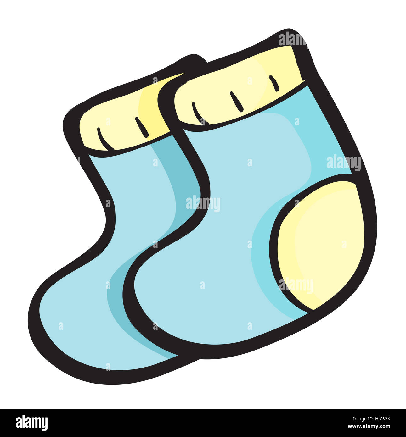 illustration of blue socks on a white background Stock Photo - Alamy