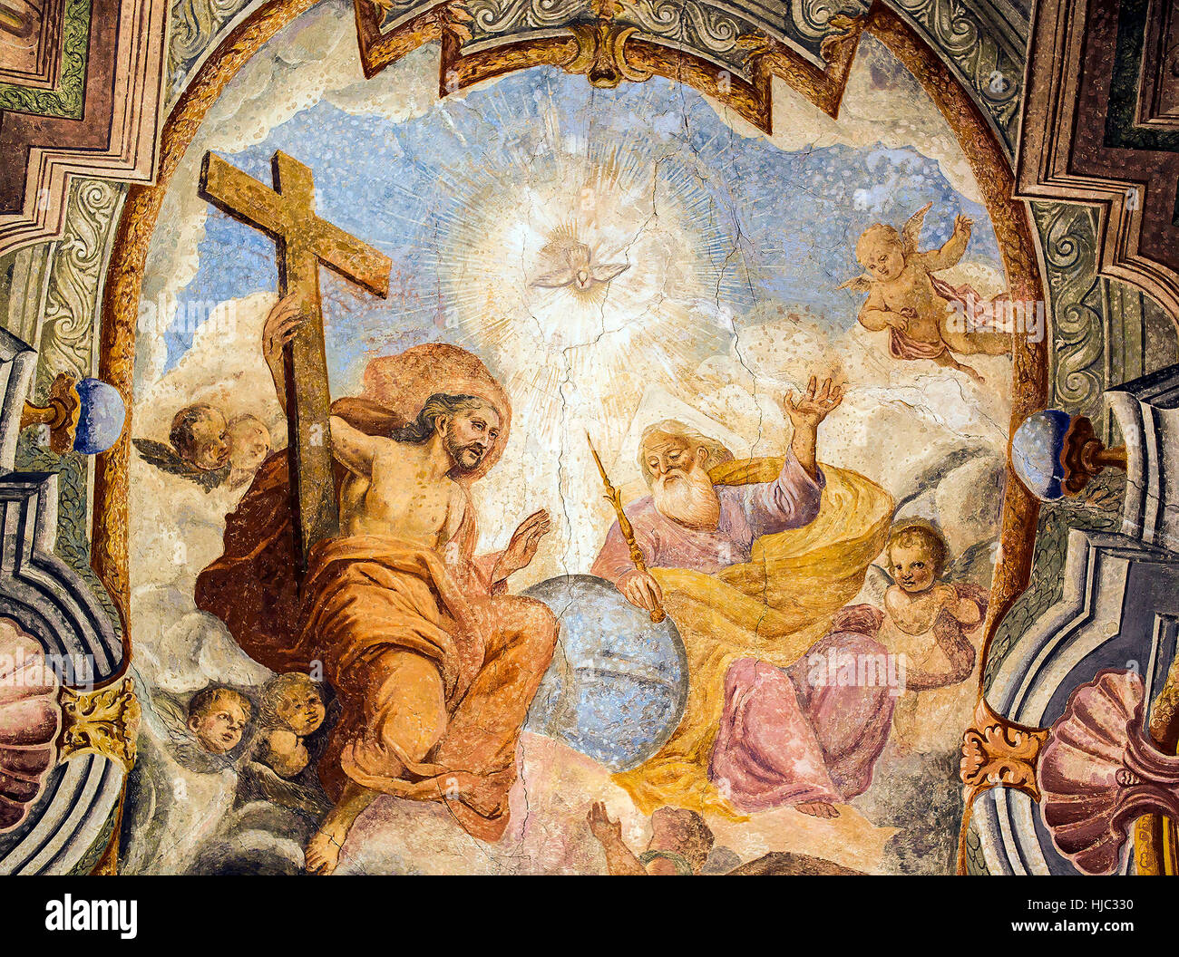 Painted medieval ceiling in church hi-res stock photography and images ...
