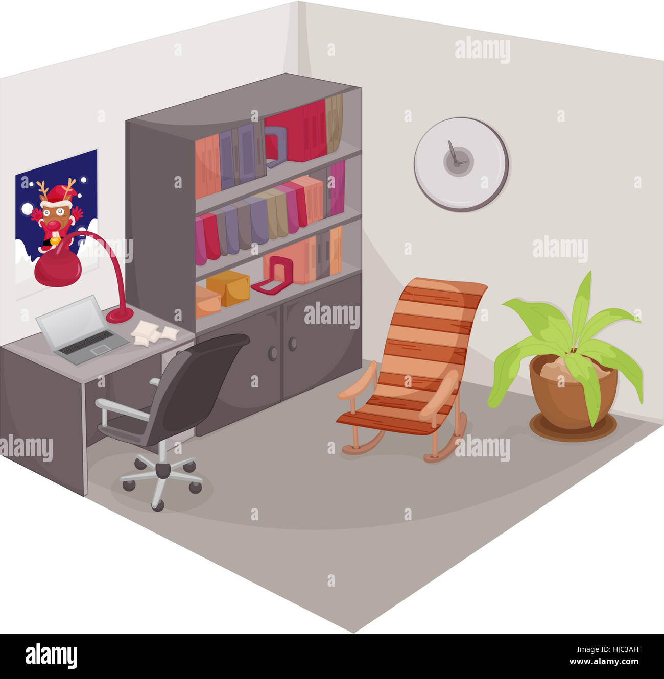 office, object, study, study room, isolated, space, graphic, room ...